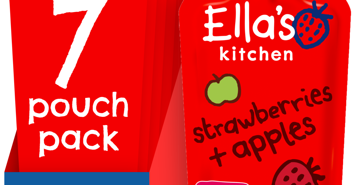 Strawberry + Apple Puree | Baby Food Pouch Case | Ella's Kitchen